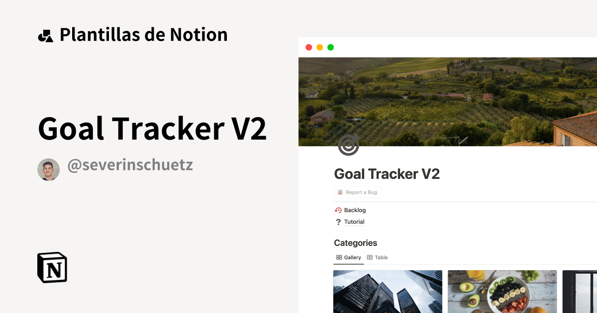 Plantilla Goal Tracker V2 | Notion Marketplace