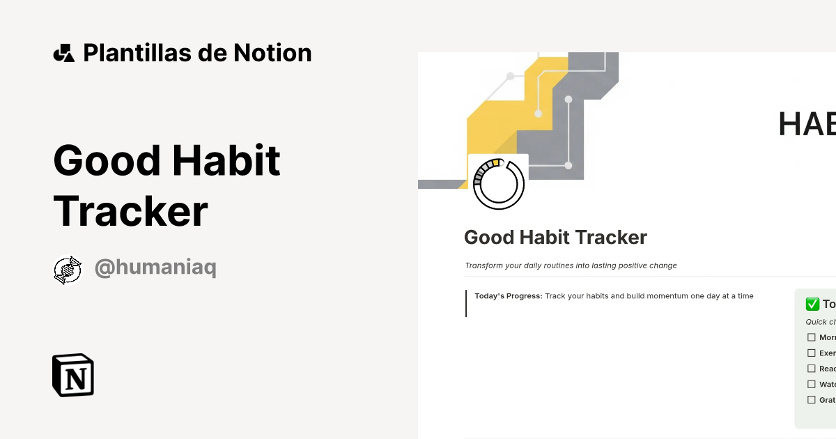 Plantilla Good Habit Tracker | Notion Marketplace