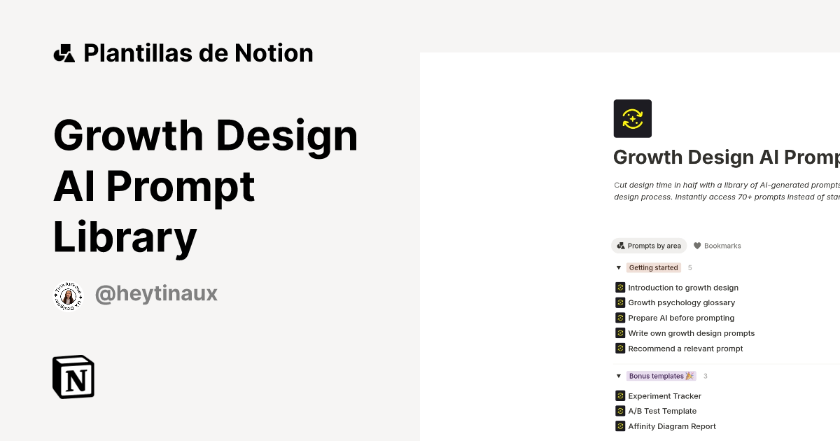 Plantilla Growth Design AI Prompt Library | Notion Marketplace