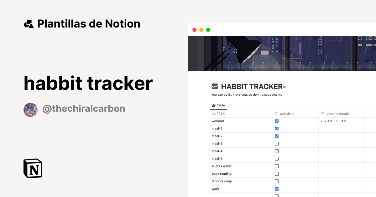 Plantilla habbit tracker | Notion Marketplace