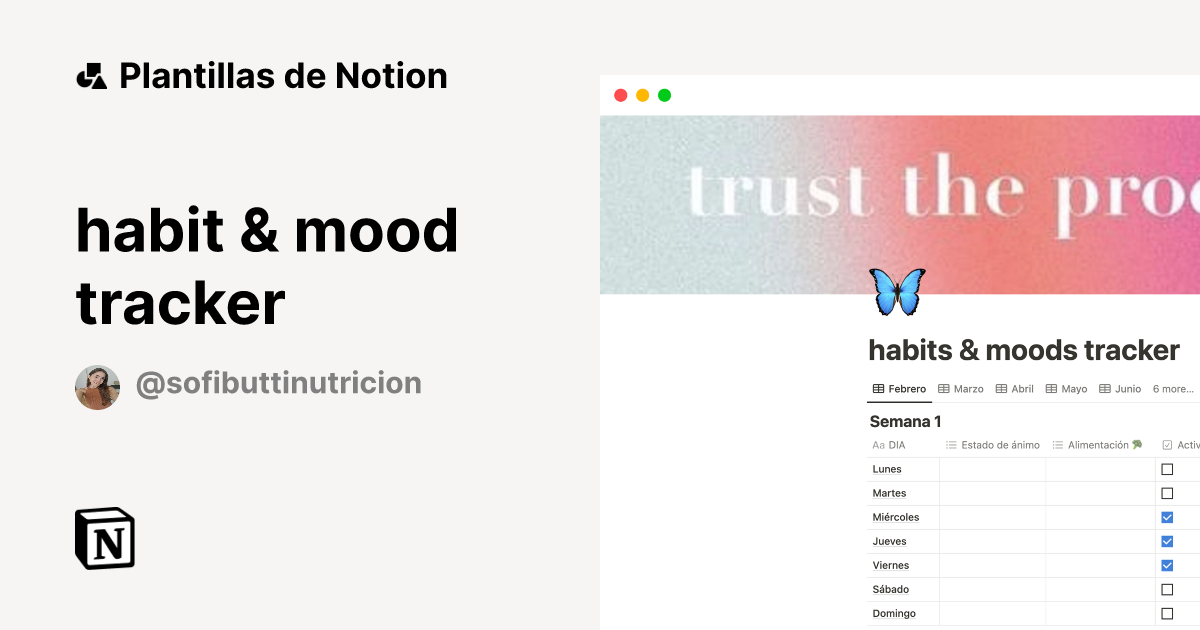 Plantilla habit & mood tracker | Notion Marketplace