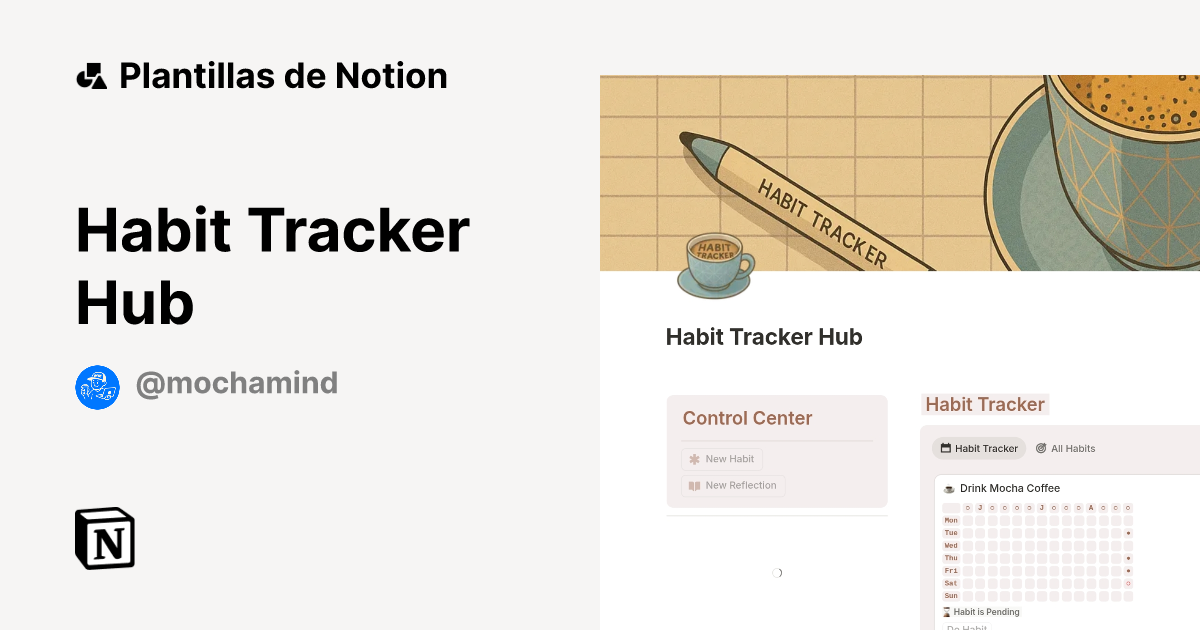 Plantilla Habit Tracker Hub | Notion Marketplace