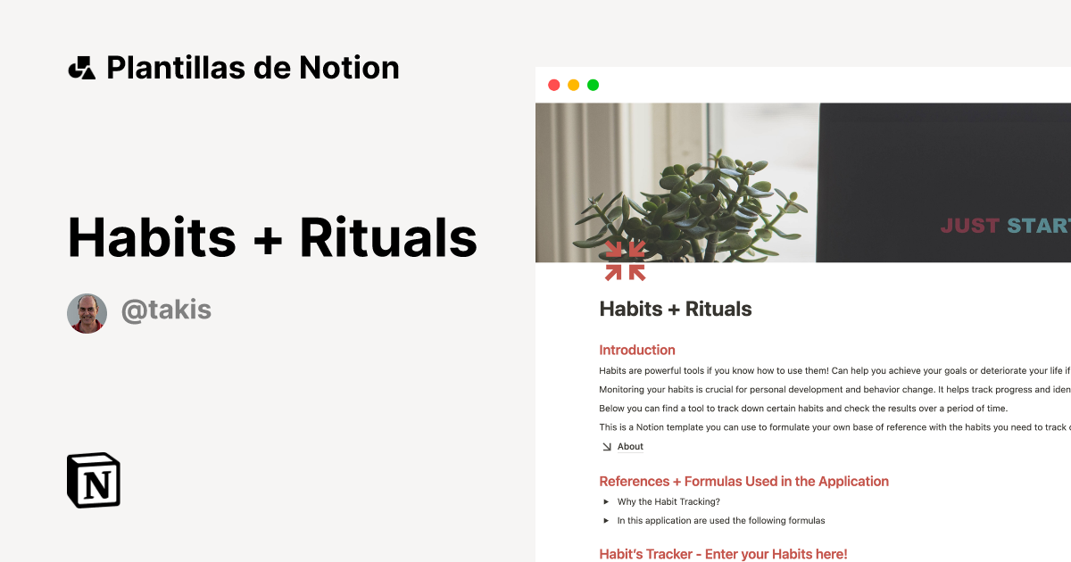 Plantilla Habits + Rituals | Notion Marketplace