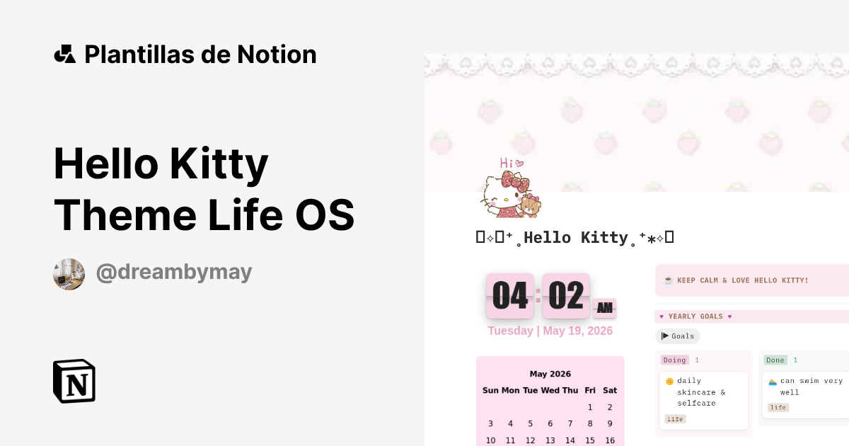 Plantilla Hello Kitty Theme Life OS | Notion Marketplace