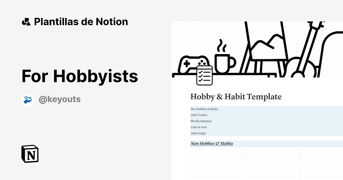 Plantilla For Hobbyists | Notion Marketplace