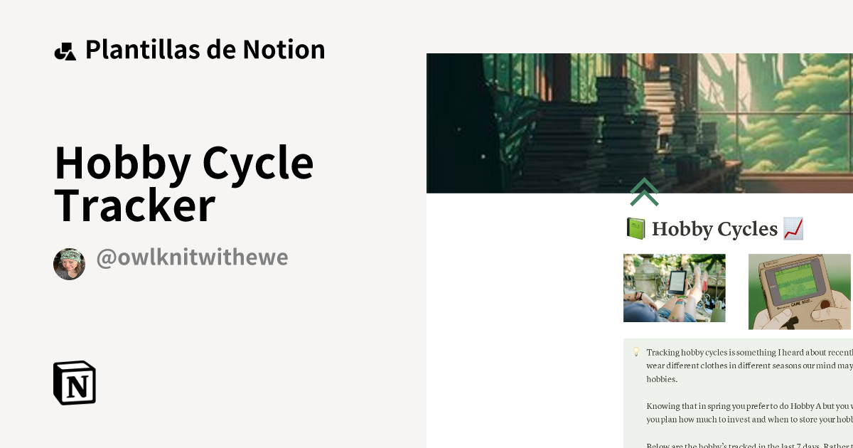 Plantilla Hobby Cycle Tracker | Notion Marketplace