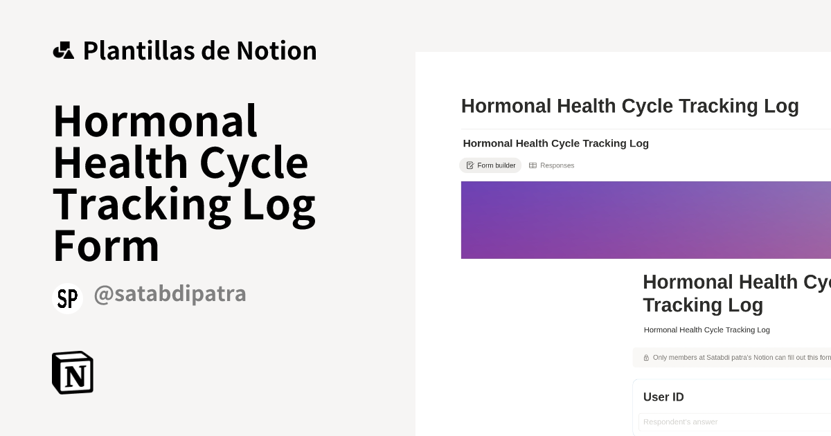 Plantilla Hormonal Health Cycle Tracking Log Form | Notion Marketplace