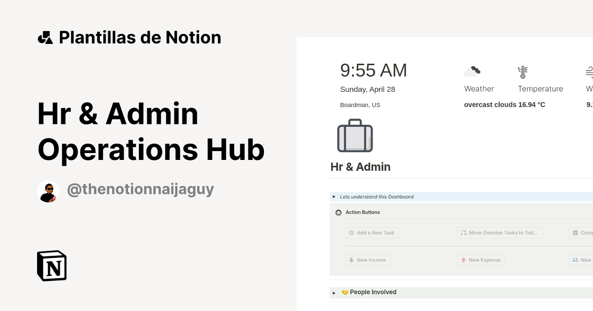 Plantilla Hr & Admin Operations Hub | Notion Marketplace