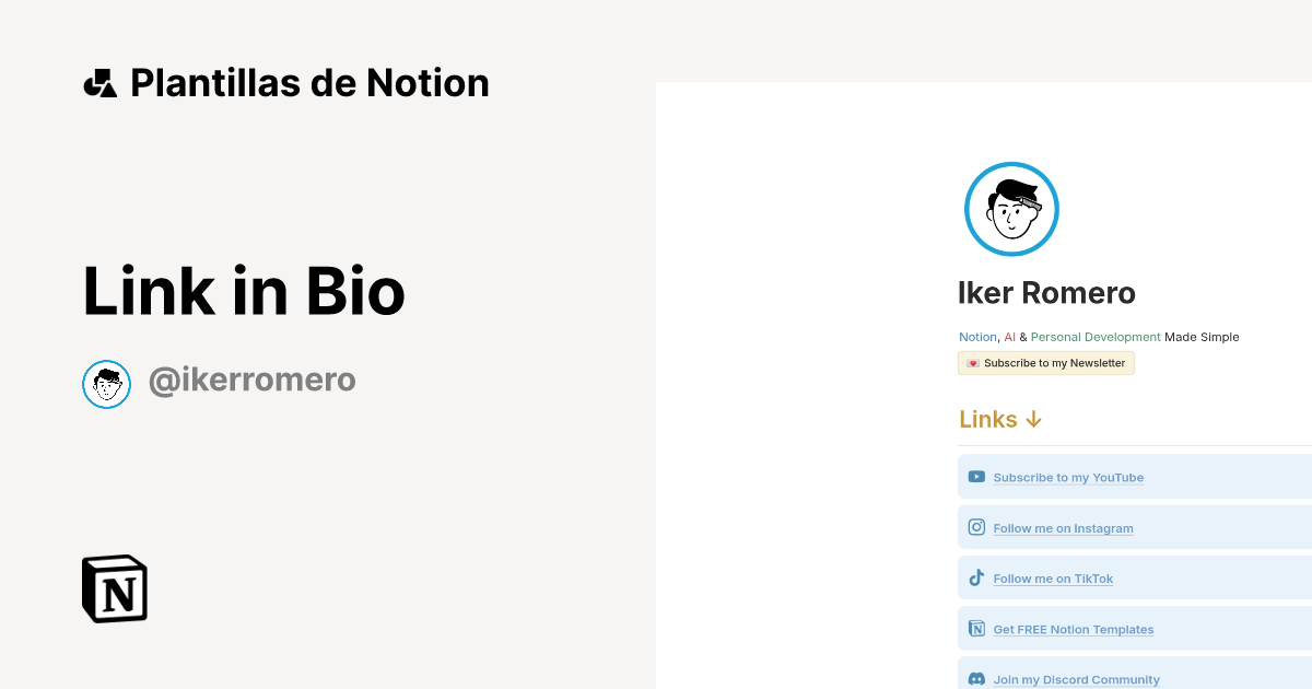 Plantilla Link in Bio | Notion Marketplace
