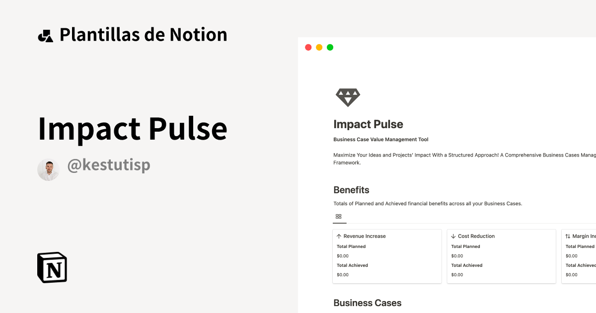 Plantilla Impact Pulse de Kestutis | Notion Marketplace