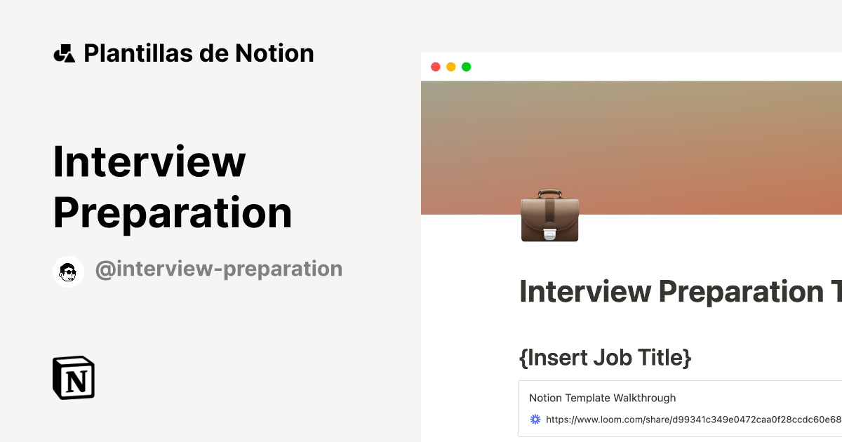 Plantilla Interview Preparation | Notion Marketplace