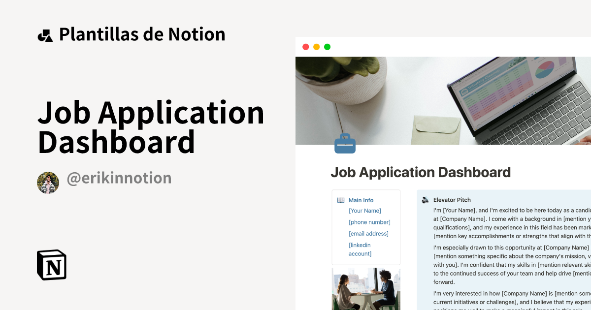 Plantilla Job Application Dashboard | Notion Marketplace