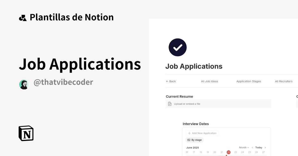 Plantilla Job Applications | Notion Marketplace