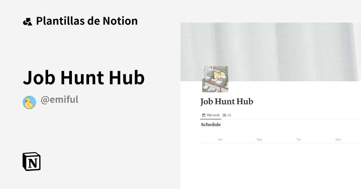 Plantilla Job Hunt Hub | Notion Marketplace