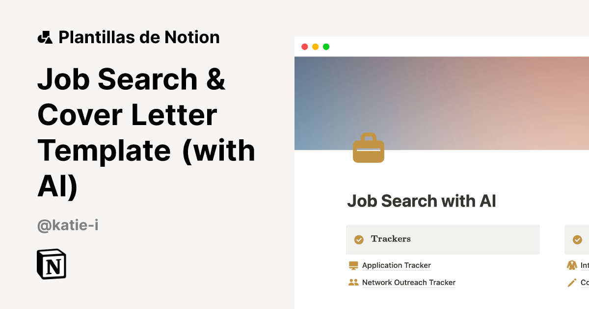 Plantilla Job Search & Cover Letter Template (with AI) | Notion Marketplace