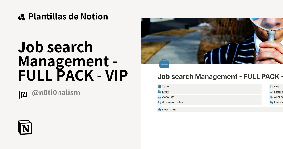 Plantilla Job search Management - FULL PACK - VIP de N0TI0NALISM ...