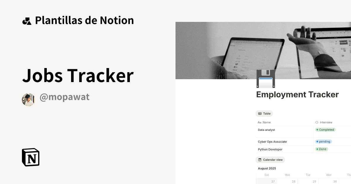 Plantilla Jobs Tracker | Notion Marketplace