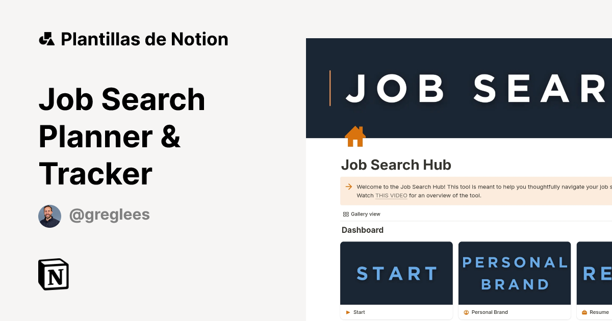 Plantilla Job Search Planner & Tracker | Notion Marketplace