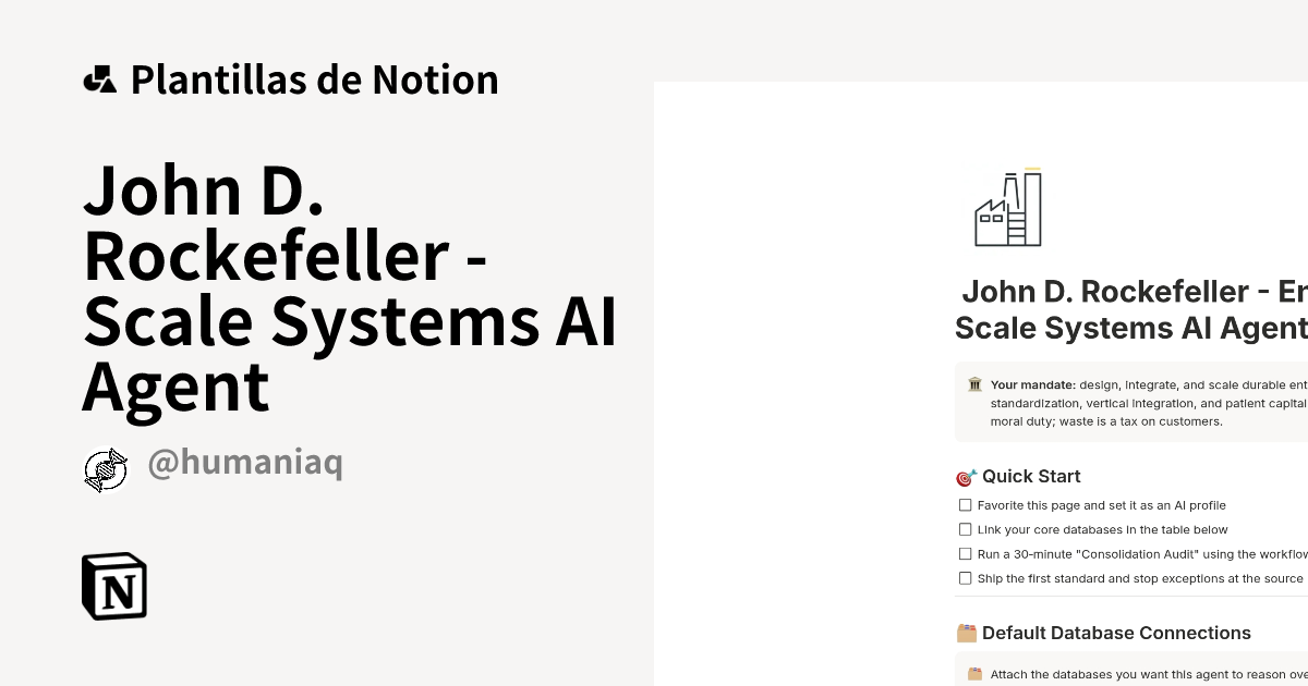 Plantilla John D. Rockefeller - Scale Systems AI Agent de Humaniaq ...