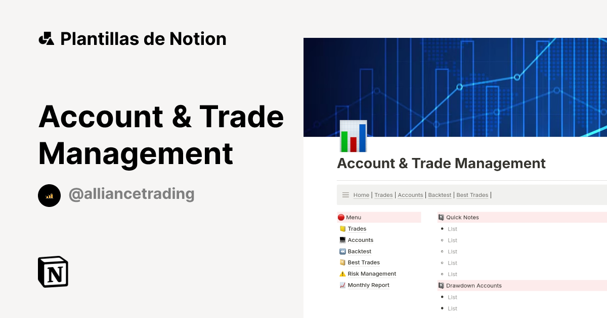 Plantilla Account & Trade Management | Notion Marketplace