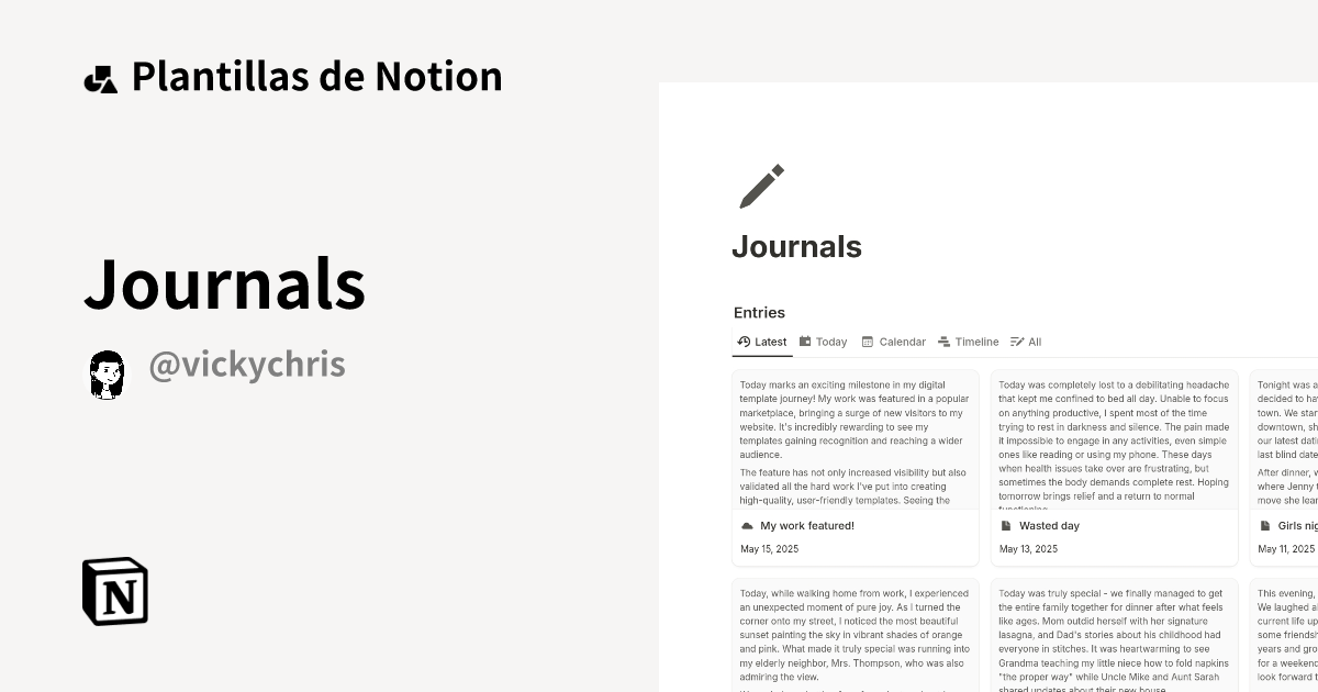 Plantilla Journals | Notion Marketplace