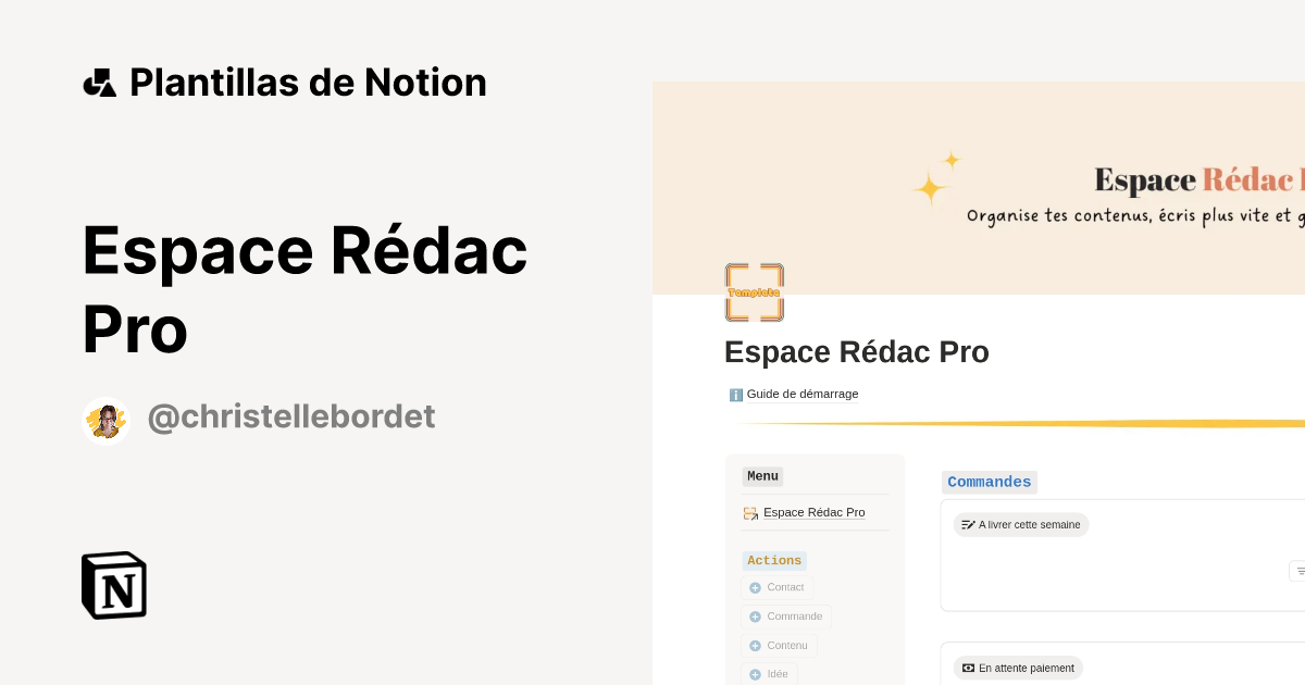 Plantilla Le QG du rédac web | Notion Marketplace