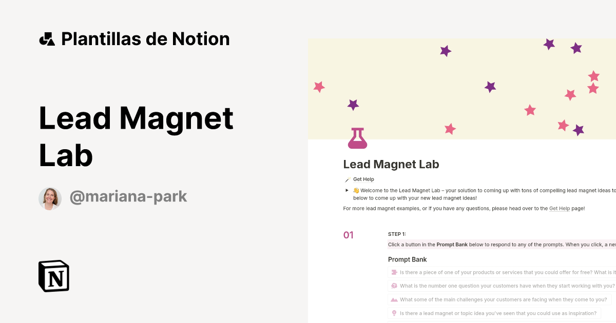 Plantilla Lead Magnet Lab | Notion Marketplace