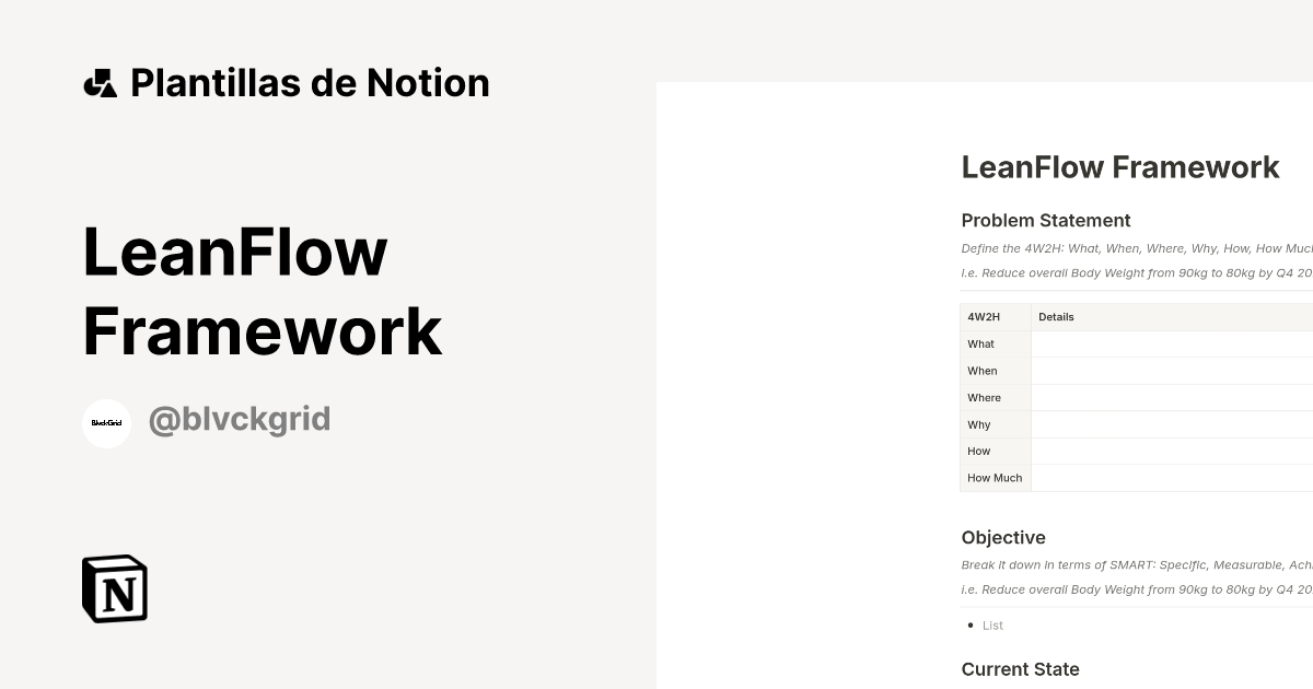Plantilla LeanFlow Framework | Notion Marketplace