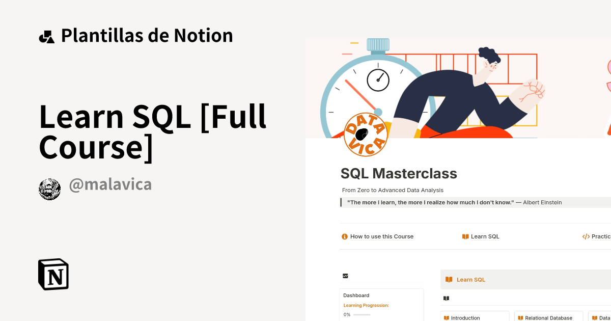 Plantilla Learn SQL [Full Course] | Notion Marketplace
