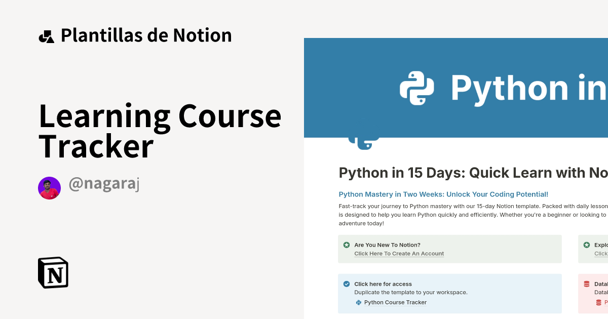 Plantilla Learning Course Tracker | Notion Marketplace