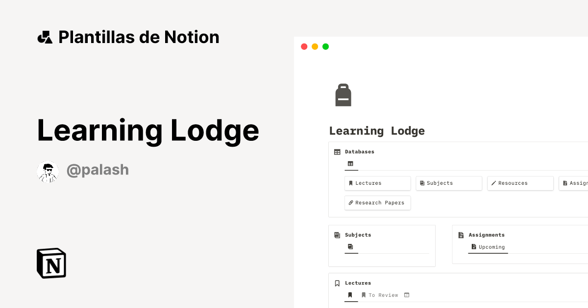 Plantilla Learning Lodge | Notion Marketplace