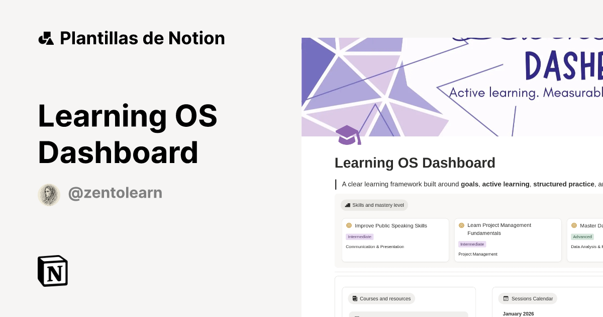 Plantilla Learning OS Dashboard | Notion Marketplace