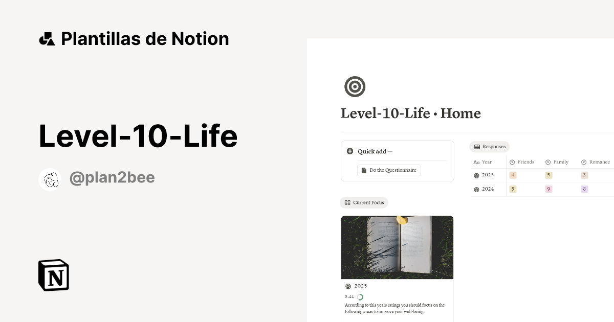 Plantilla Level-10-Life | Notion Marketplace