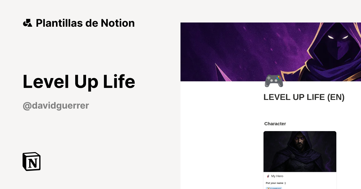 Plantilla Level Up Life | Notion Marketplace