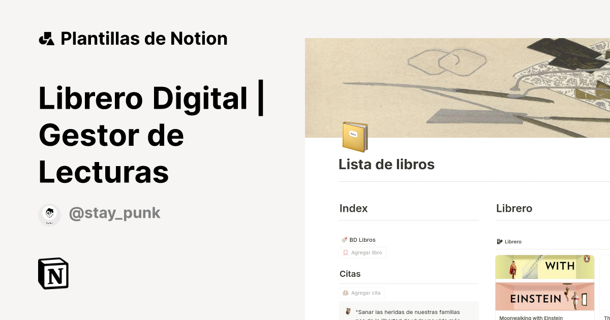 Plantilla Librero Digital | Gestor de Lecturas | Notion Marketplace