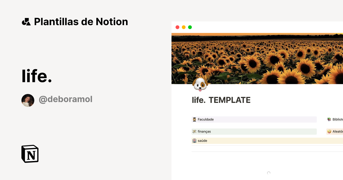 Plantilla life. | Notion Marketplace
