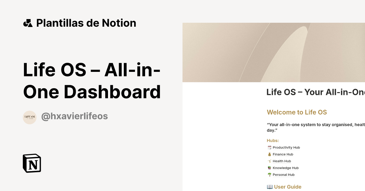 Plantilla Life OS – All-in-One Dashboard | Notion Marketplace