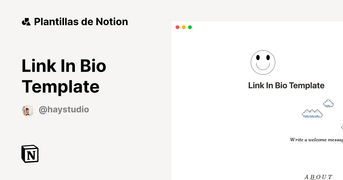 Plantilla Link In Bio Template de ST | HAY studio | Notion Marketplace