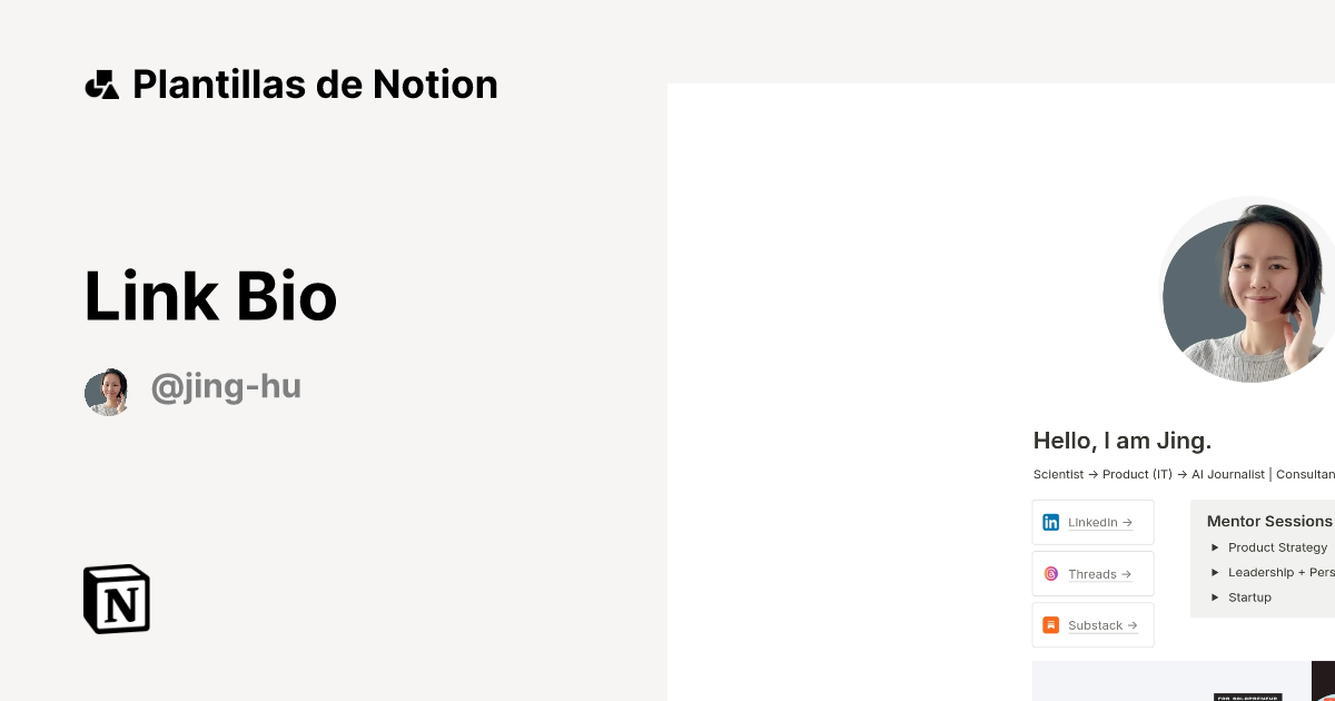 Plantilla Link Bio | Notion Marketplace