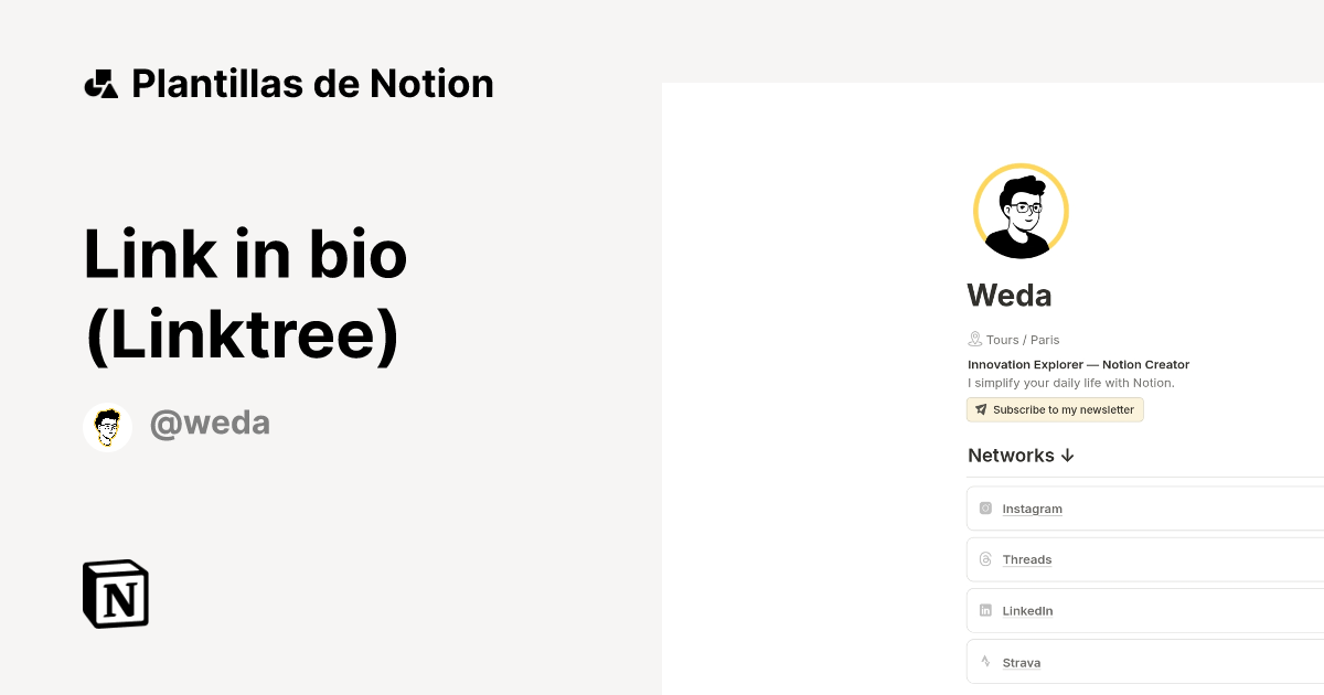 Plantilla Link in bio (Linktree) | Notion Marketplace