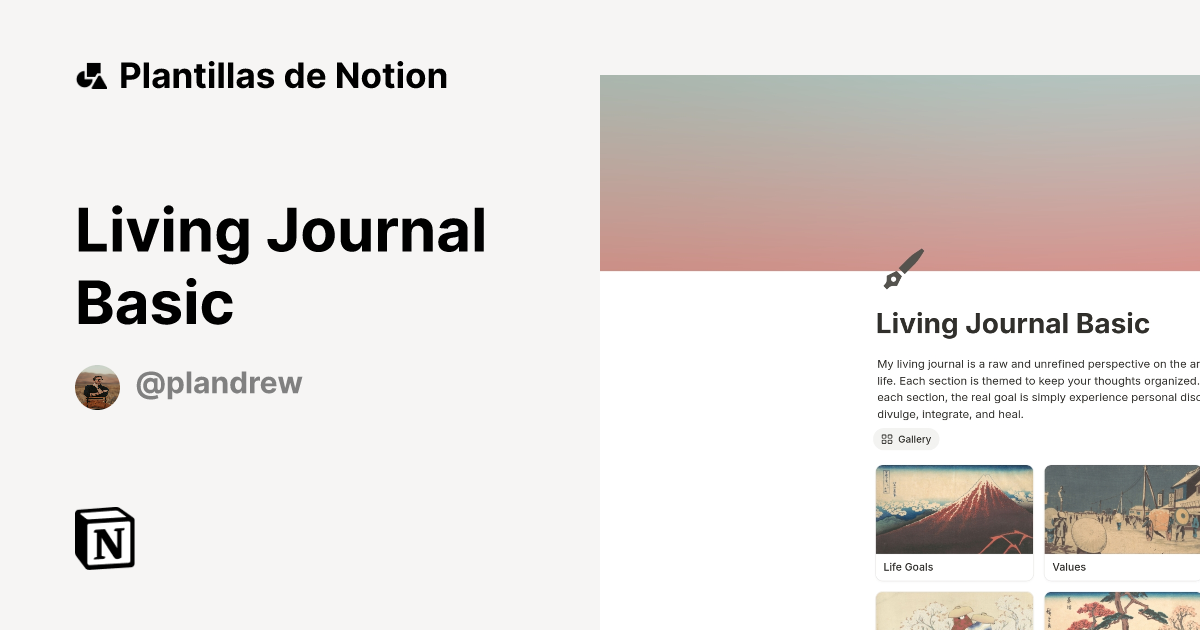 Plantilla Living Journal Basic | Notion Marketplace