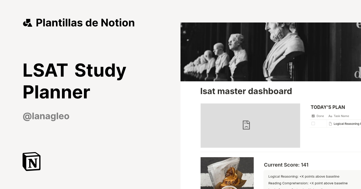 Plantilla LSAT Study Planner | Notion Marketplace