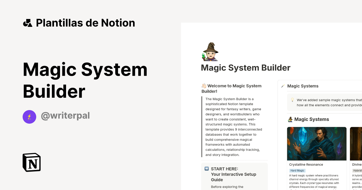 Plantilla Magic System Builder | Notion Marketplace