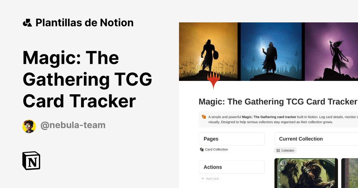 Plantilla Magic: The Gathering TCG Card Tracker de Nebula | Notion ...