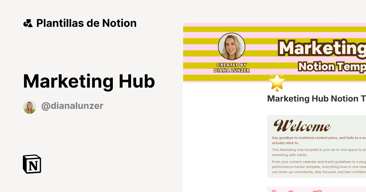 Plantilla Marketing Hub | Notion Marketplace