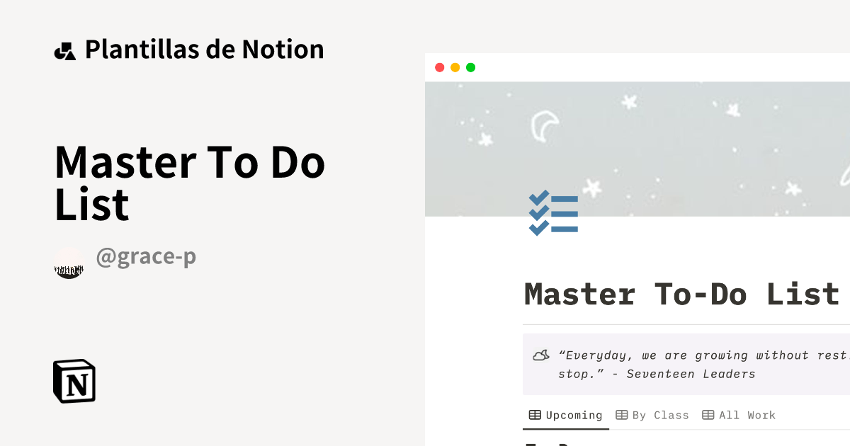 Plantilla Master To Do List | Notion Marketplace