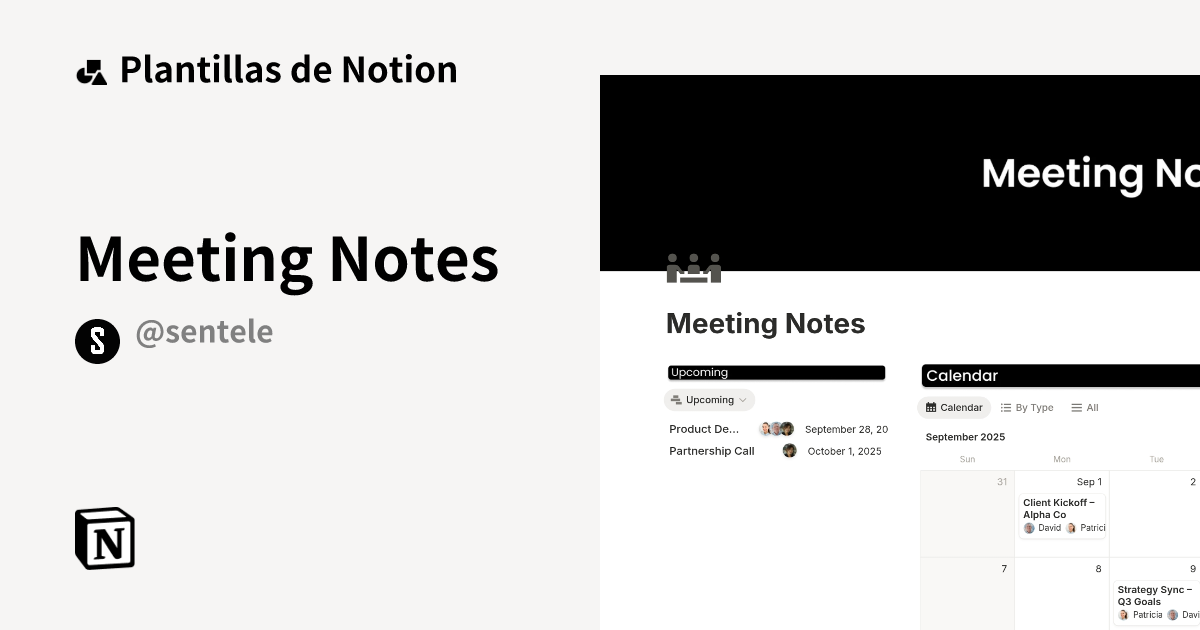 Plantilla Meeting Notes | Notion Marketplace