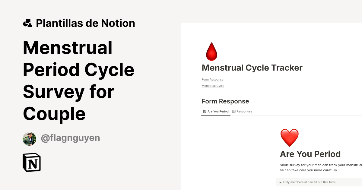 Plantilla Menstrual Period Cycle Survey for Couple | Notion Marketplace