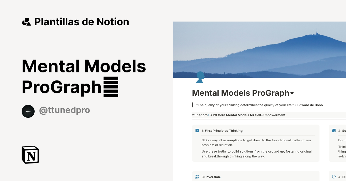 Plantilla Mental Models ProGraph⋆ de ttunedpro⋆ | Notion Marketplace