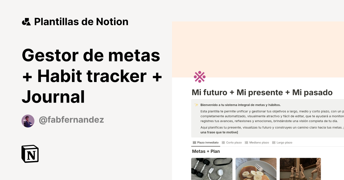Plantilla Gestor de metas + Habit tracker + Journal de Fab... | Notion ...